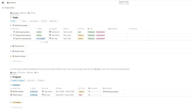 【Notion 模板】2025最全Notion免費模板推薦，點擊即用！ - ProjectManager
